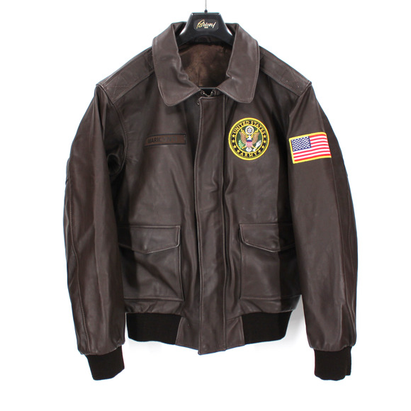 U.S. Army | Jackets & Coats | Us Army Military Brown Sheep Leather Zip ...